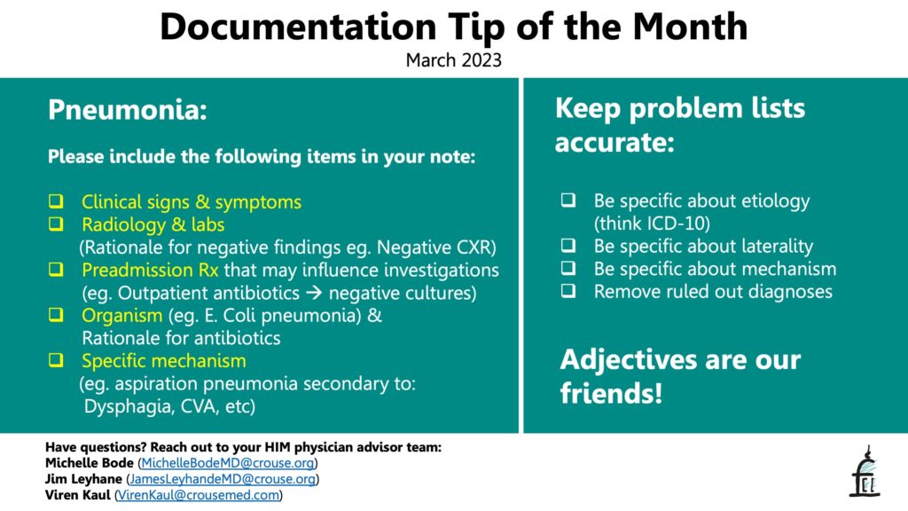 Documentation Tips – Provider Portal
